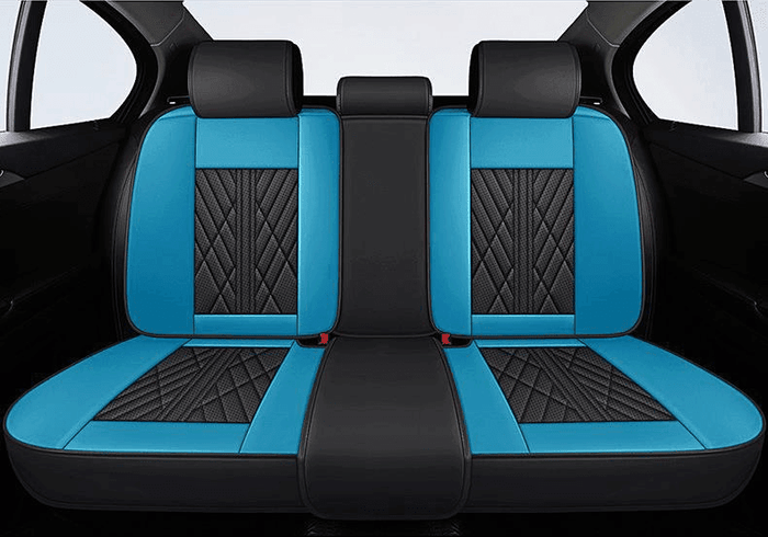 Black & Blue Waterproof Leather Car Seats Covers - Ultra Car Mats