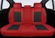 Black & Red Waterproof Leather Car Seats Covers - Ultra Car Mats