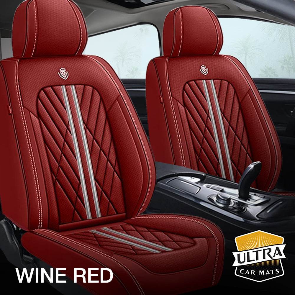 Ultra Car Seat Covers - Wine Red | Waterproof Leather Car Seat Covers